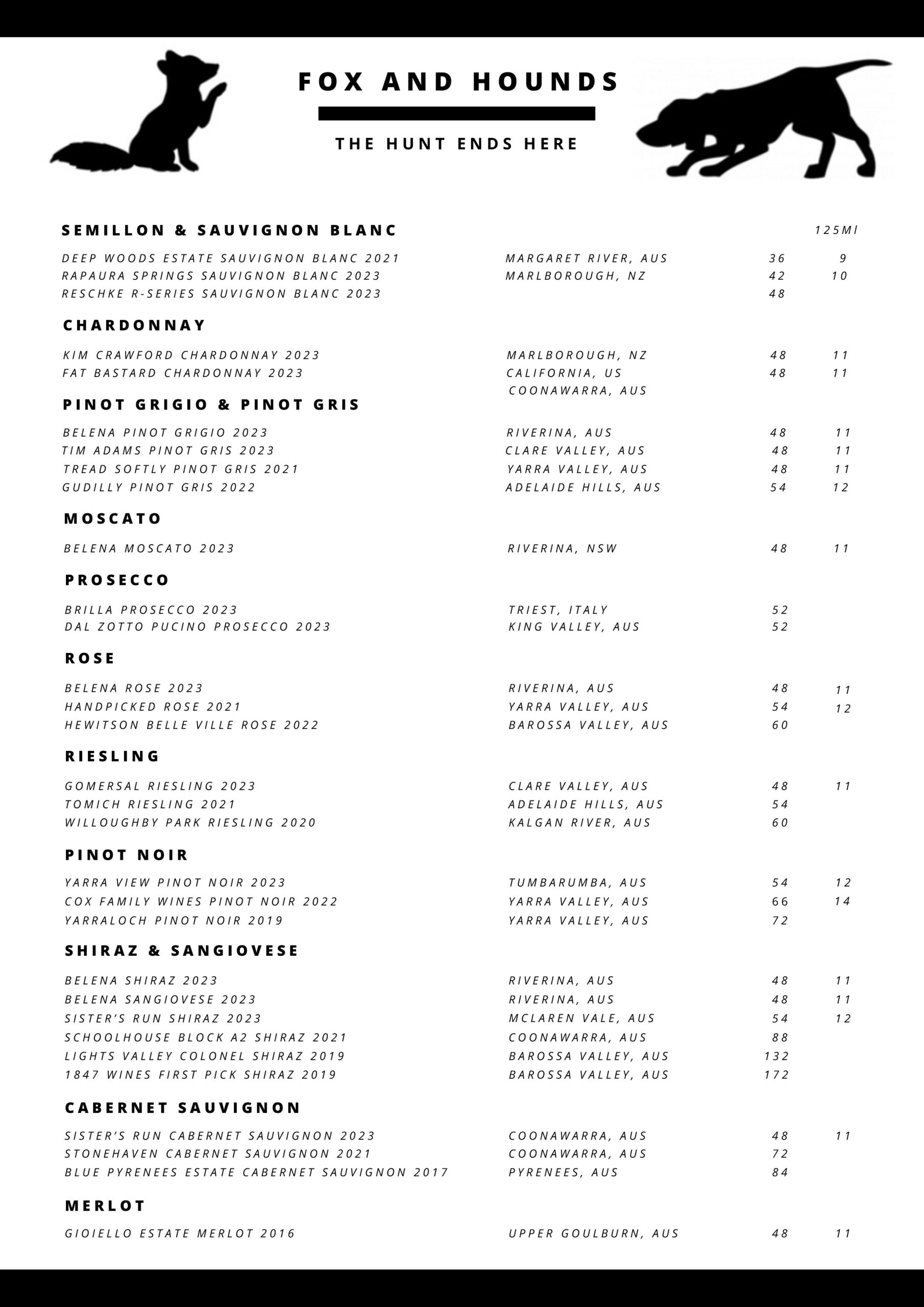 wine – The Fox and Hounds