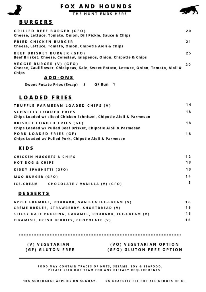 Dinner – The Fox and Hounds